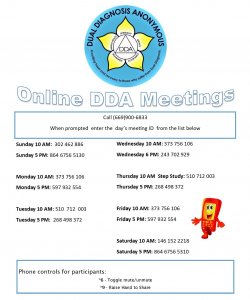 Online DDA Meetings - Dual Diagnosis Anonymous